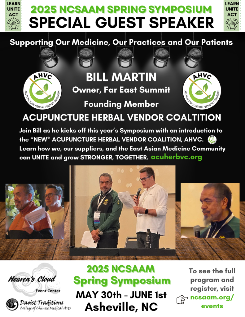 2025 NCSAAM SPRING SYMPOSIUM: NOURISHING THE CHANNELS, 19 NCCAOM CEU'S/11.5 FULFILLS IN-PERSON ...